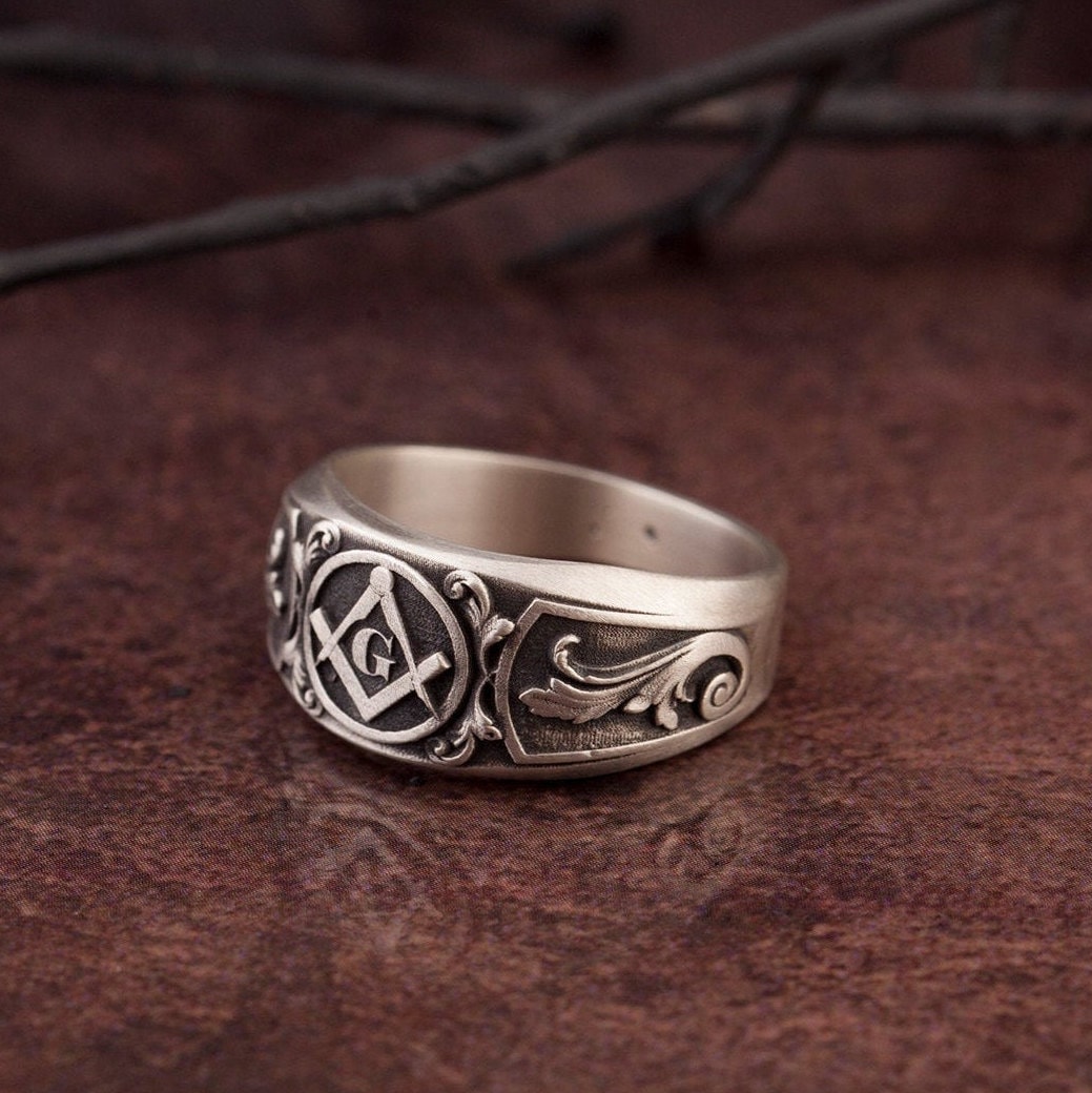 Master Mason Rings Sterling Silver Masonic Ring Statement - Etsy