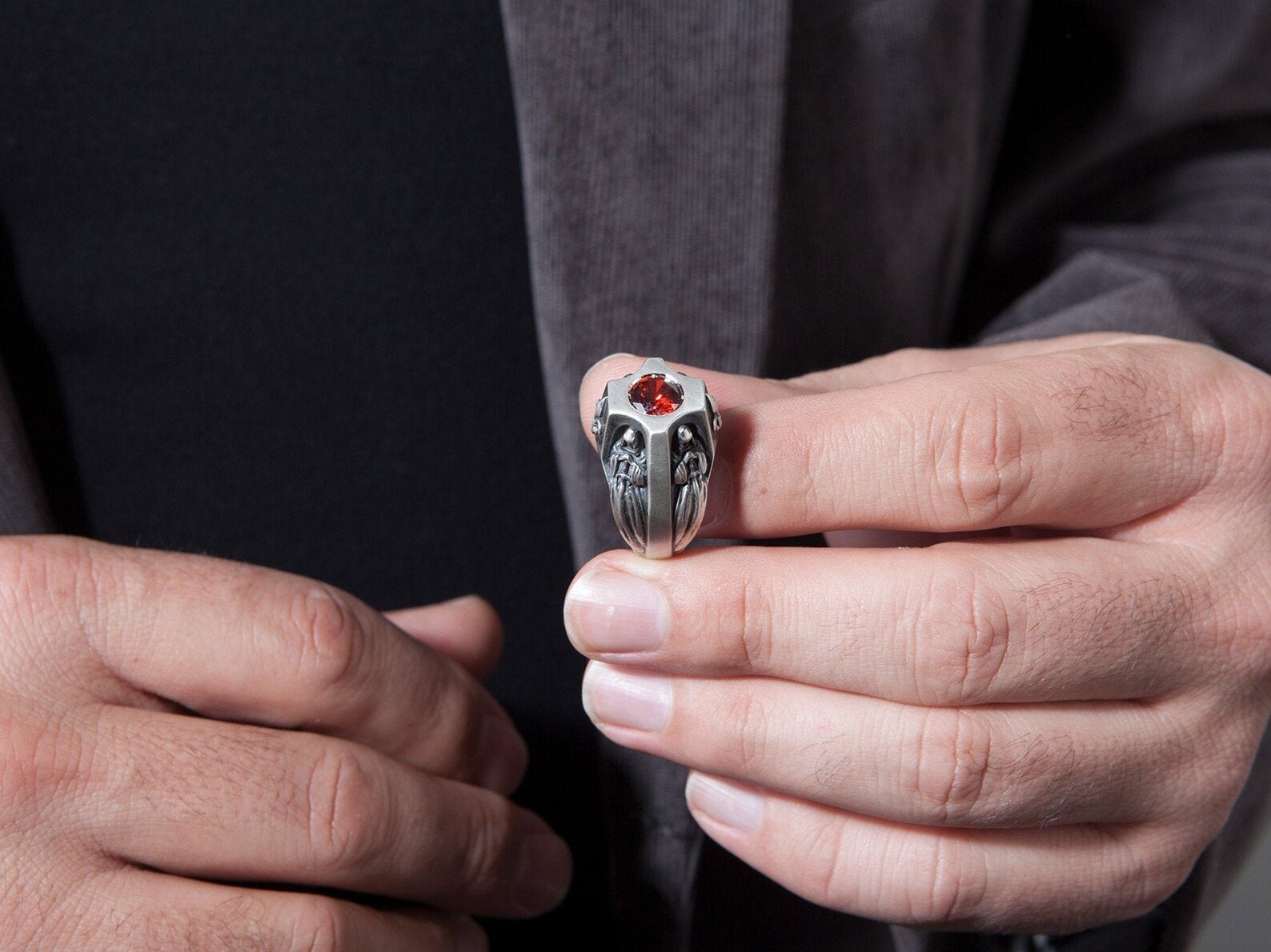 Templar Knight Silver Ring Signet Rings Christian Rings - Etsy