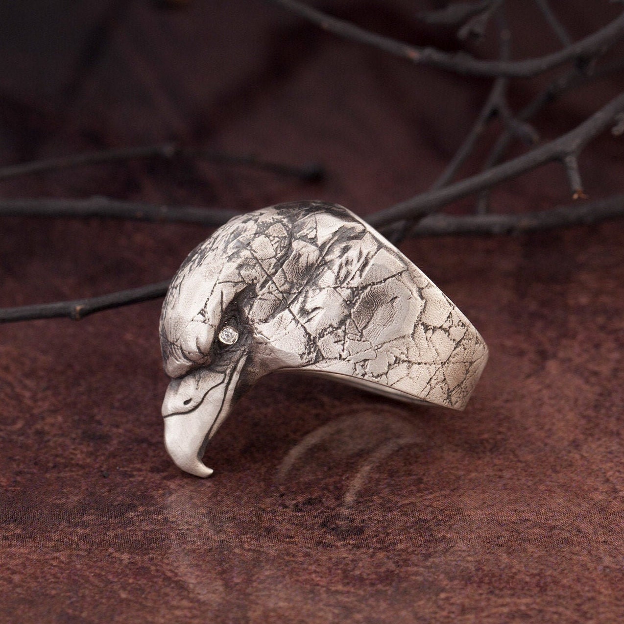 Wild Eagle Men Ring American Eagle Ring Solid Silver Eagle - Etsy