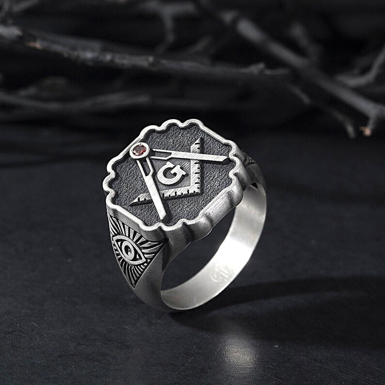 925 Solid Silver Masonic Rings, Gift for Men, Master Mason Custom ...