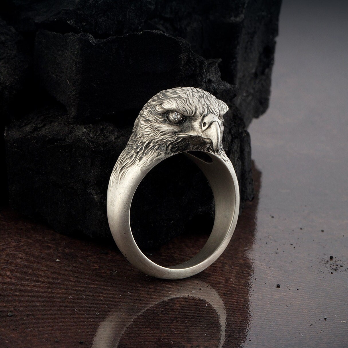 Silver Eagle Men Ring American Eagle Ring Eagle Signet Ring | Etsy