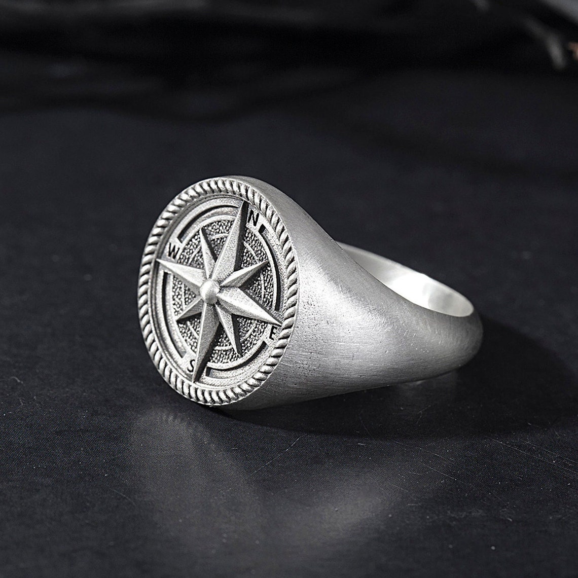 Sterling Silver Compass Rings for Men, Nautical Compass Ring, Gift for ...