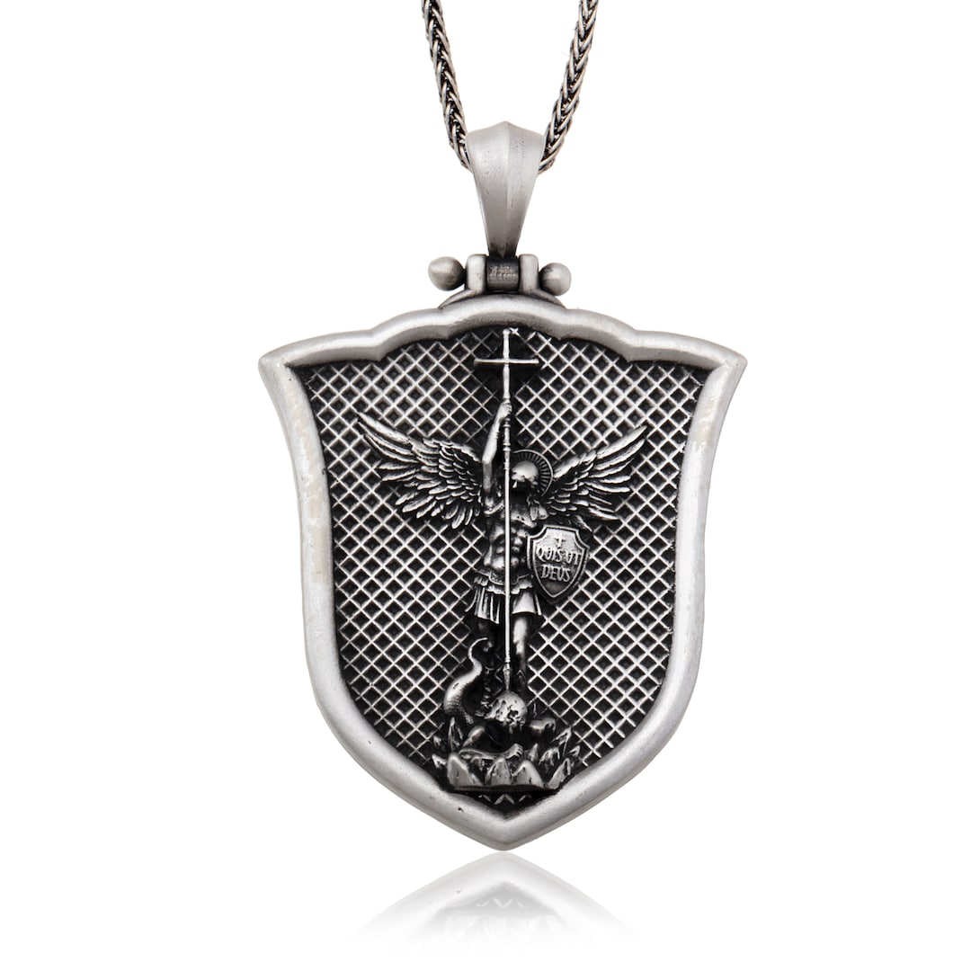Archangel Saint Michael Medallion, Archangel Shield Pendants, St ...