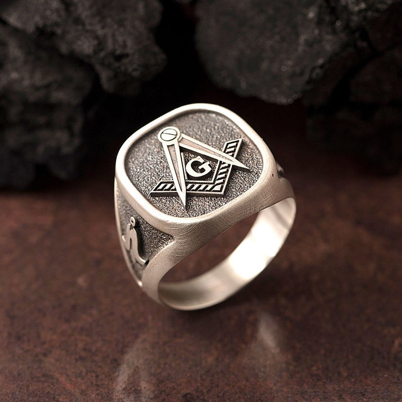 Master Mason Rings, Masonic Jewelry, Sterling Silver Signet Mason Ring ...