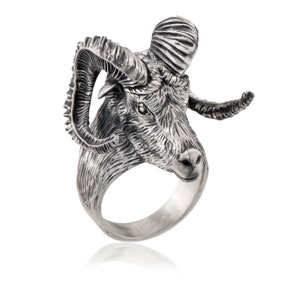 Silver Ram Ring, American Ram Ring, Animal Statement Rings, Gift for ...