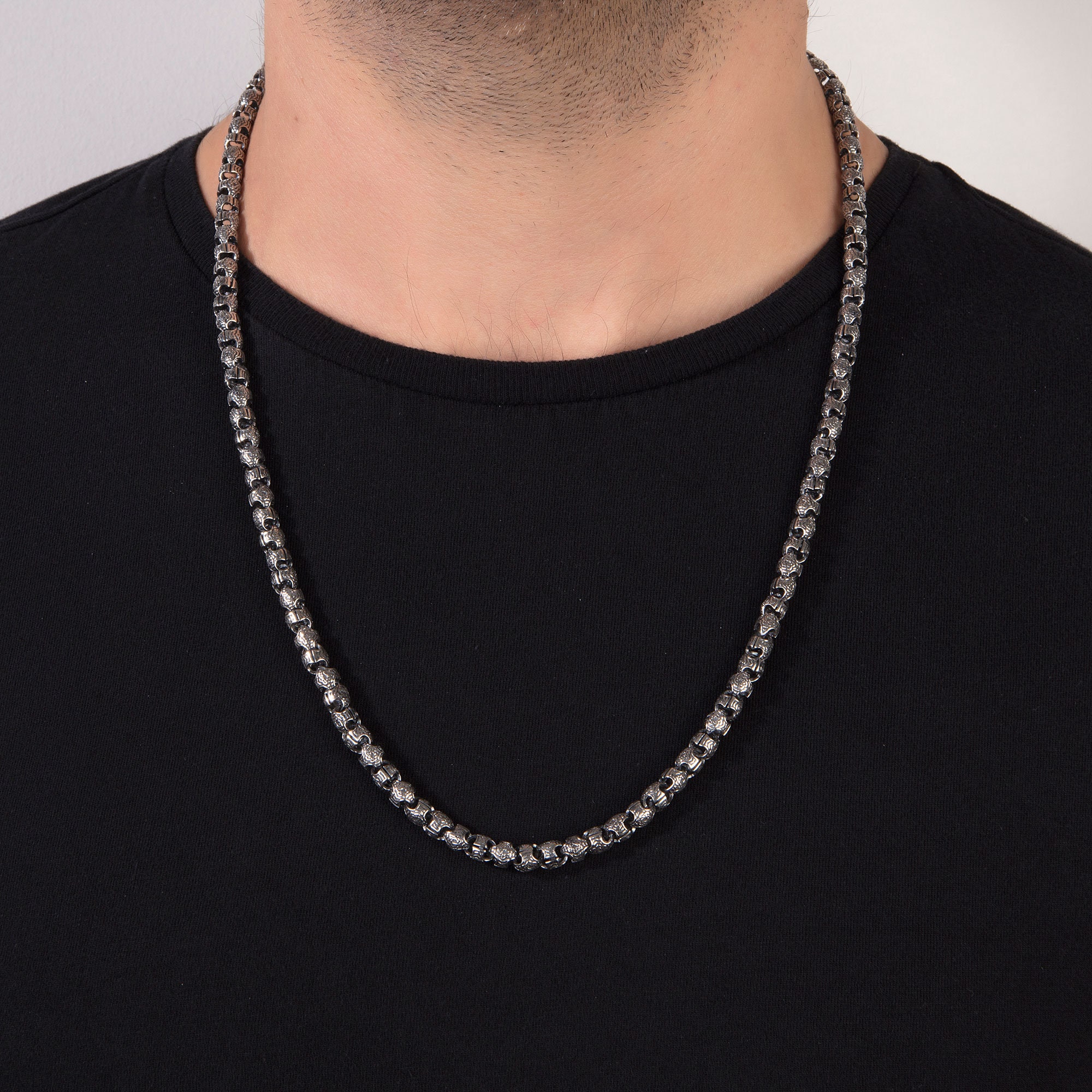 Men's Chain Necklaces Byzantine Silver Chain Unique - Etsy