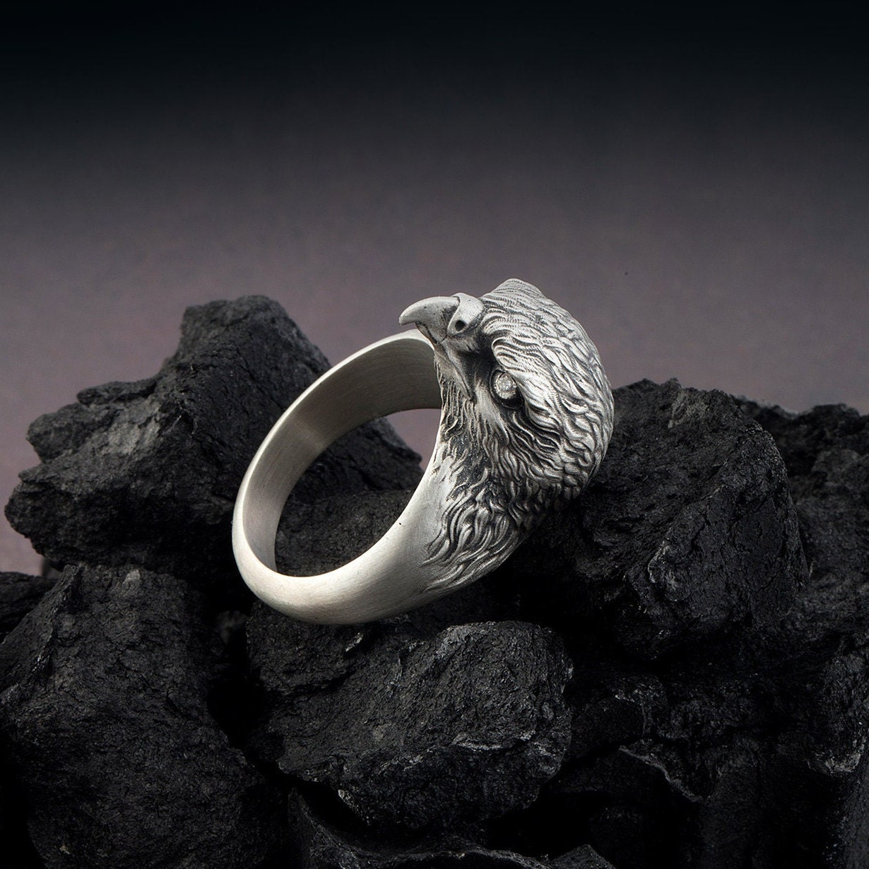 Silver Eagle Men Ring American Eagle Ring Eagle Signet Ring | Etsy