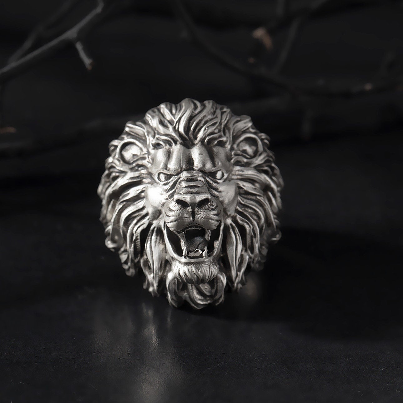 Silver Lion Rings African Wild Lion Ring Statement Rings for - Etsy