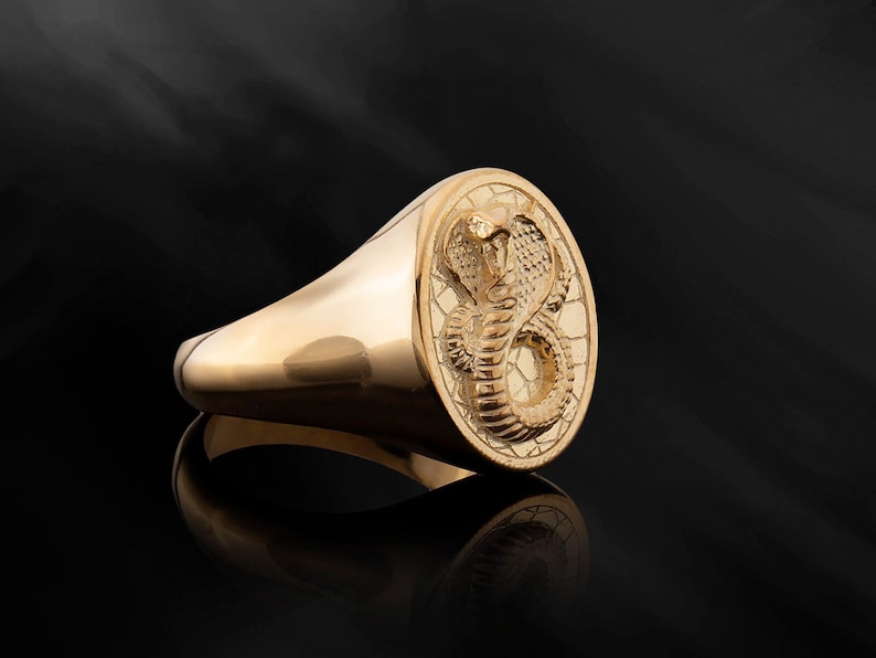 14K Solid Gold Cobra Snake Ring Gold Snake Rings for Men 18K - Etsy