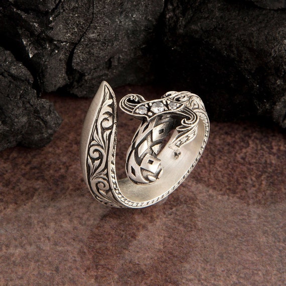 Silver Sword Rings Men's Engagement Rings Engraved | Etsy