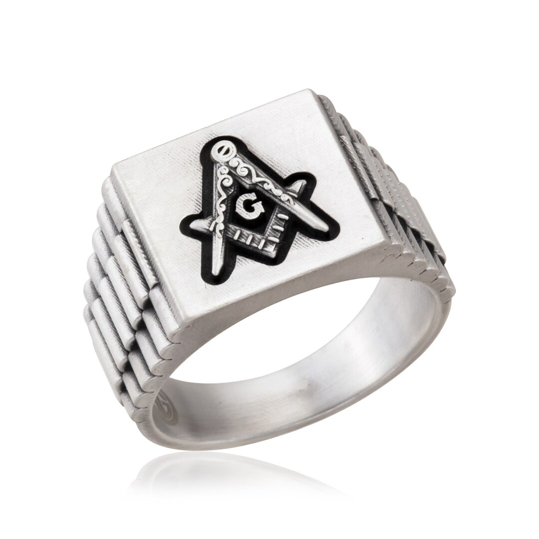 Solid Silver Masonic Rings, Jewelry Gift Ring for Masons, Master Mason ...