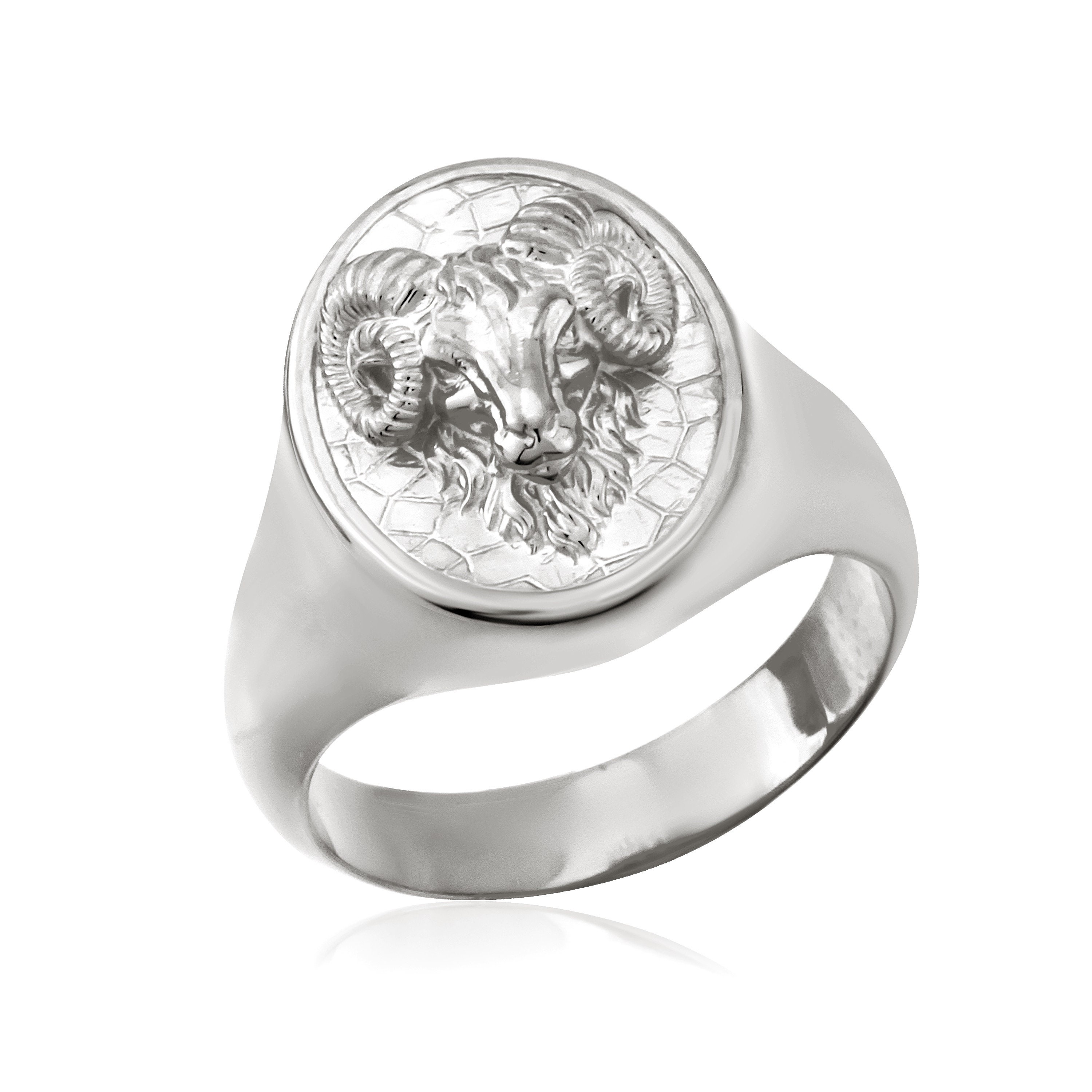 14K Gold Ram Ring for Men Men's Gold Statement Rings 18K - Etsy