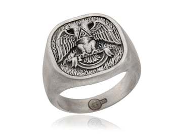 Scottish Rite 32nd Degree Double Eagle Ring With Wings up in - Etsy