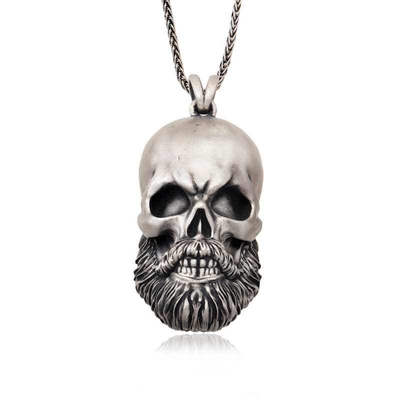 Solid Silver Skull Necklaces Skull Pendants With Chain - Etsy