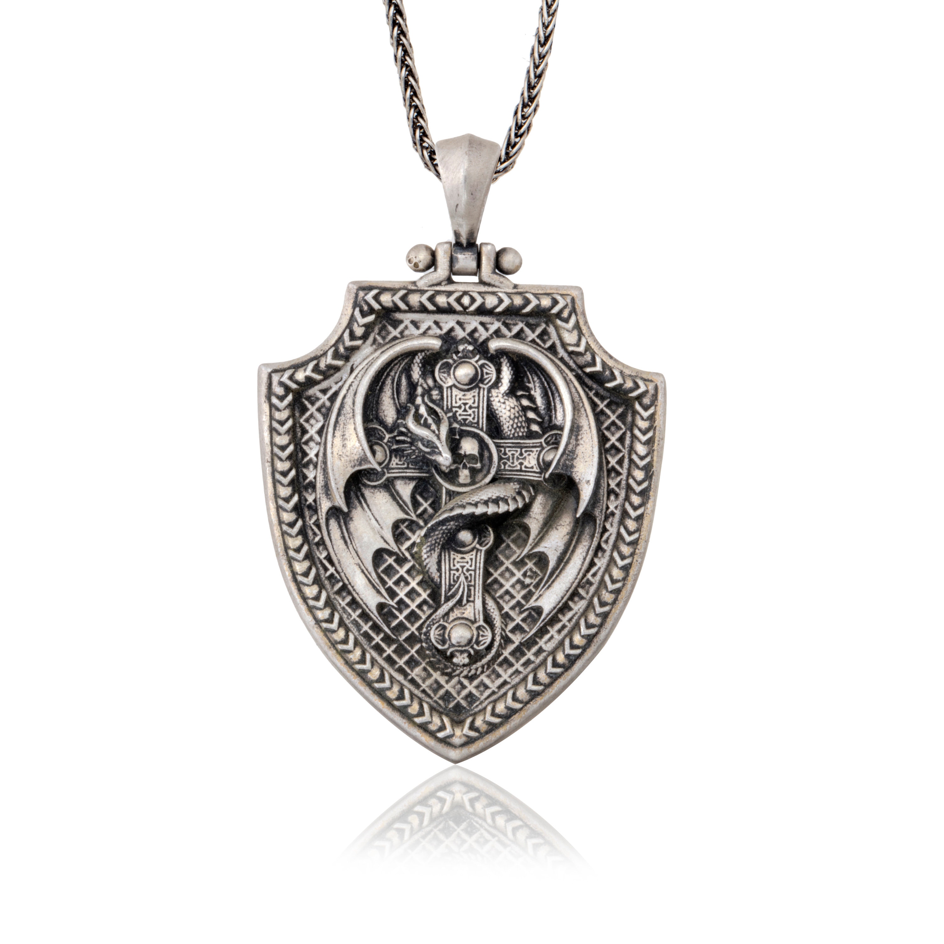 Dragon Shield Pendant - Etsy