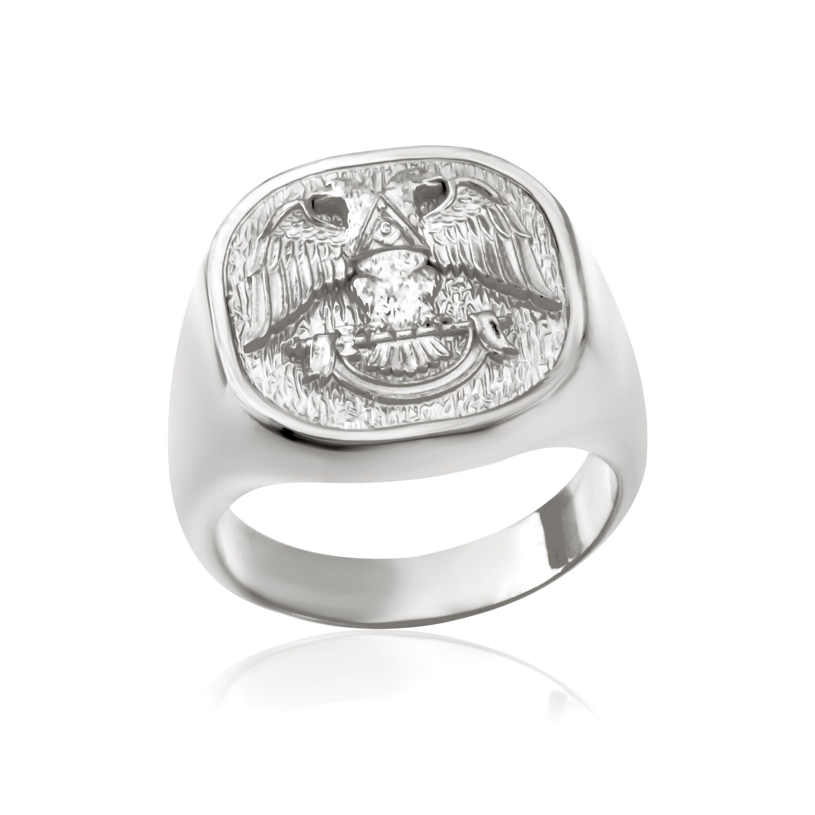 18K Gold Signet Master Mason Men Ring, Solid Gold Freemason Ring ...