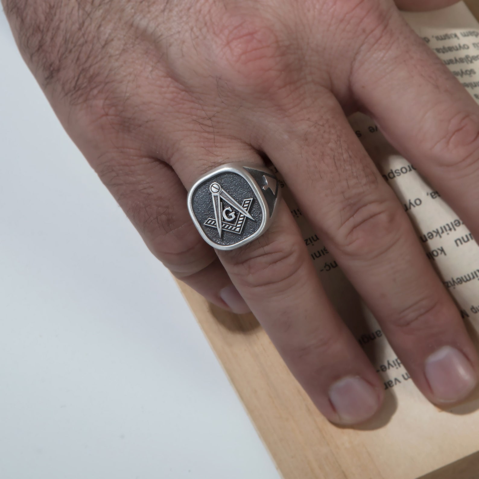 Sterling Silver Master Mason Ring, Freemason Jewelry Gift for Fathers ...