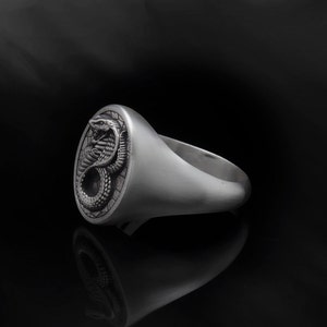 Sterling Silver Cobra Snake Ring, Men's Animal Statement Rings, Snake ...