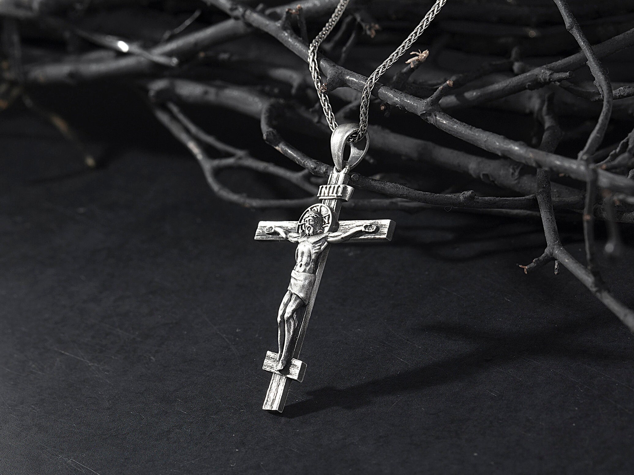 Jesus Crucifix Pendant, Silver Cross Necklace, Religious Jewelry for ...