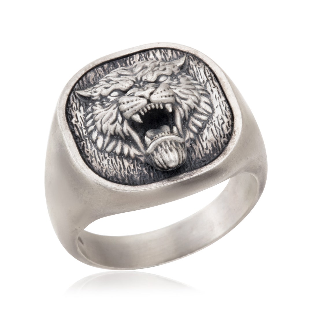 Handmade Silver Tiger Ring, Wild Tiger Ring, Men's Animal Statement ...