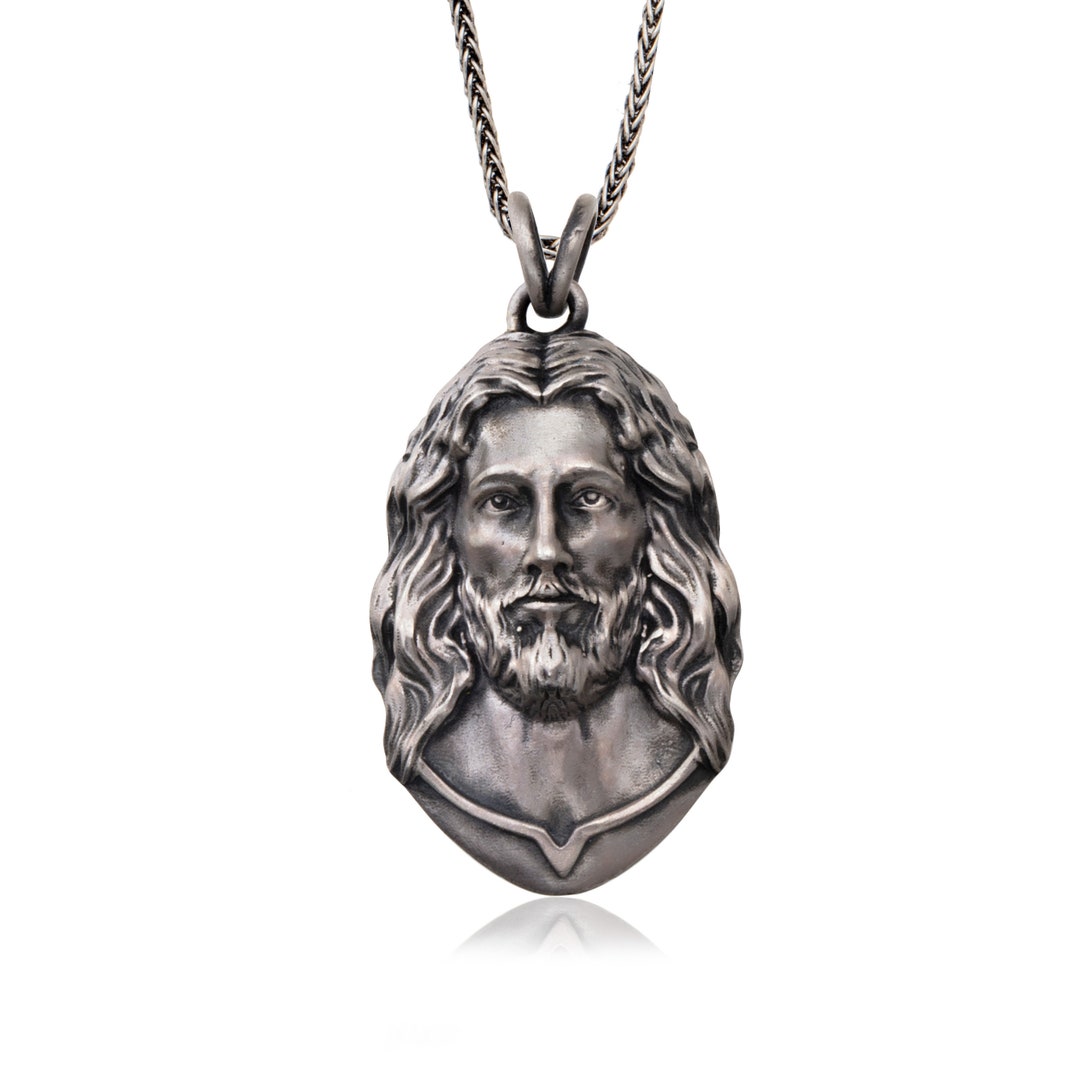 Sterling Silver Jesus Pendant, Jesus Head Necklaces, Religious Jewelry ...