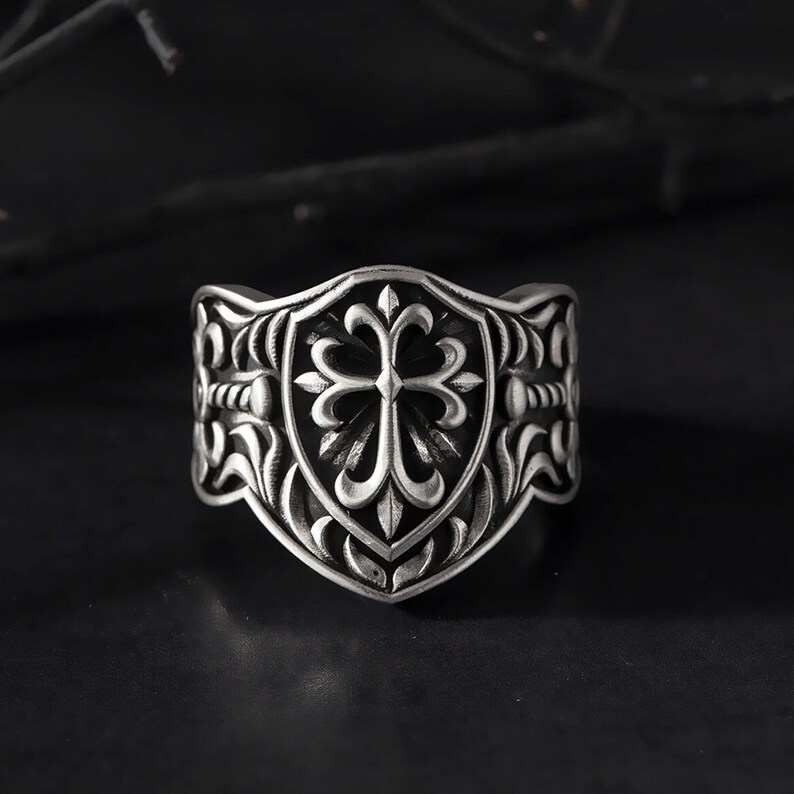 Sterling Silver Knights Templar Ring, Crusader Cross Jewelry - Etsy