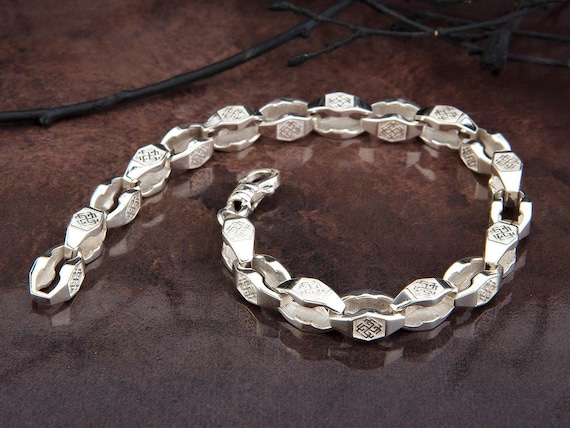 925 Sterling Silver Byzantine Chain Handmade Chain Bracelet - Etsy