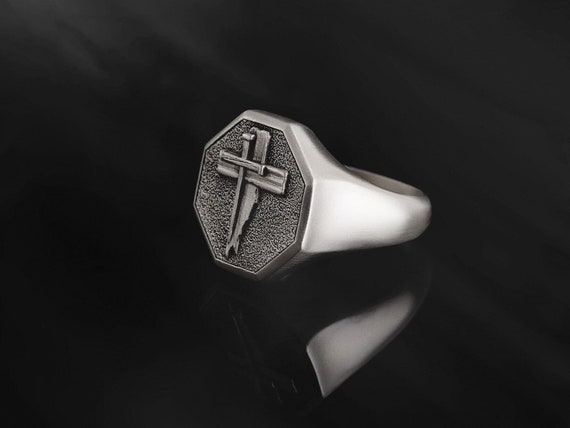 Sterling Silver Jesus Crucifix Rings Religious Man Jewelry - Etsy