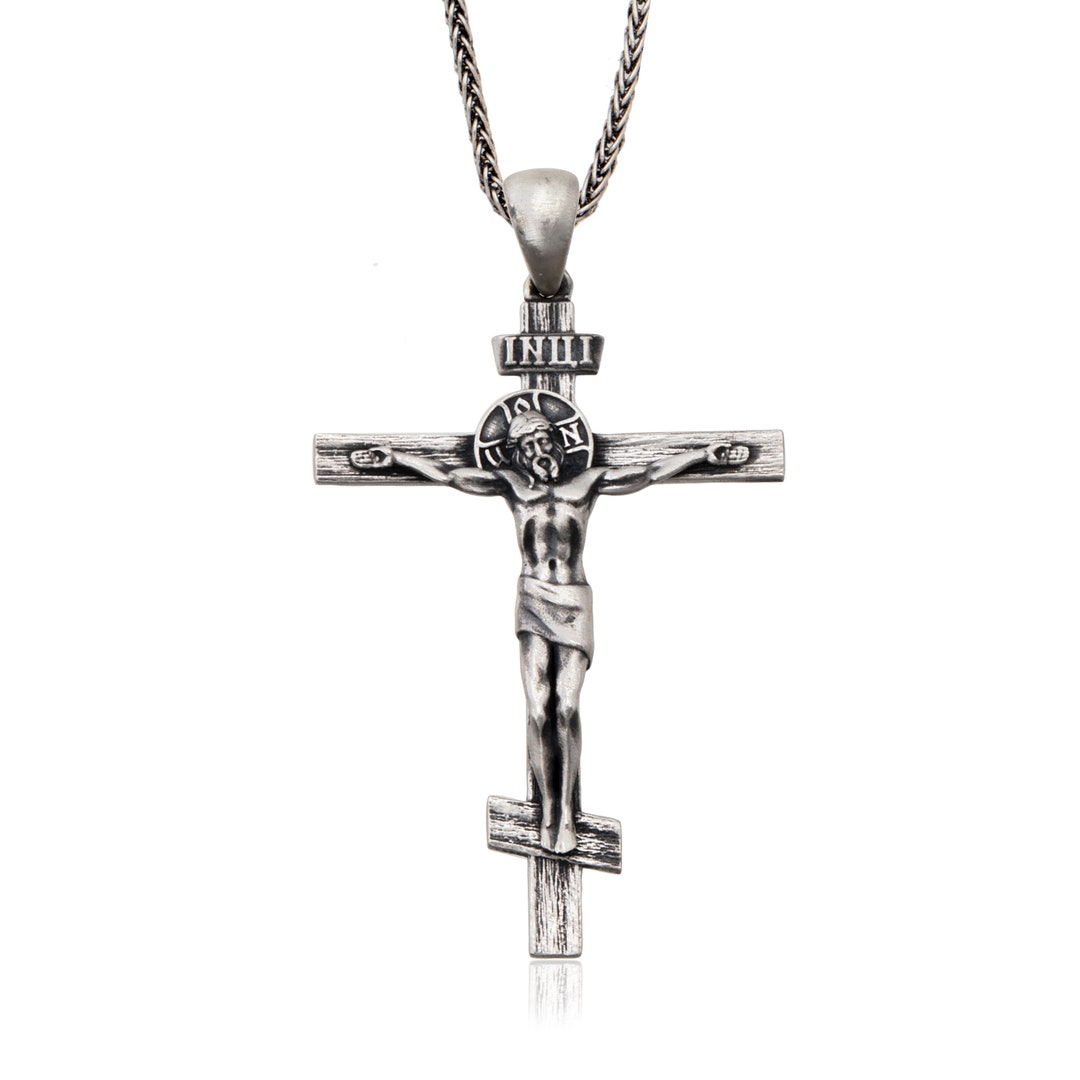 Jesus Crucifix Pendant, Silver Cross Necklace, Religious Jewelry for ...