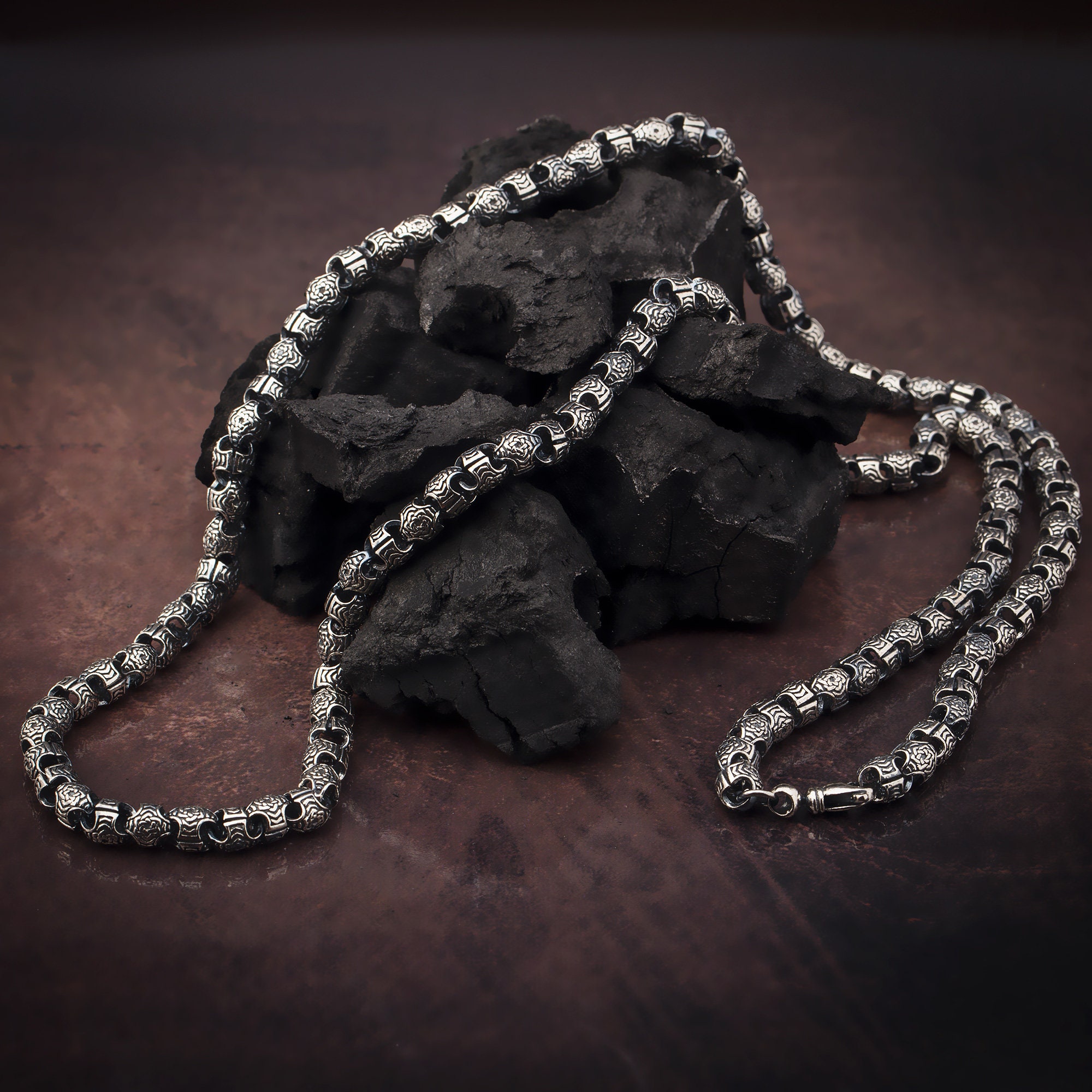 Men's Chain Necklaces, Byzantine Silver Chain, Unique Silver Chains ...