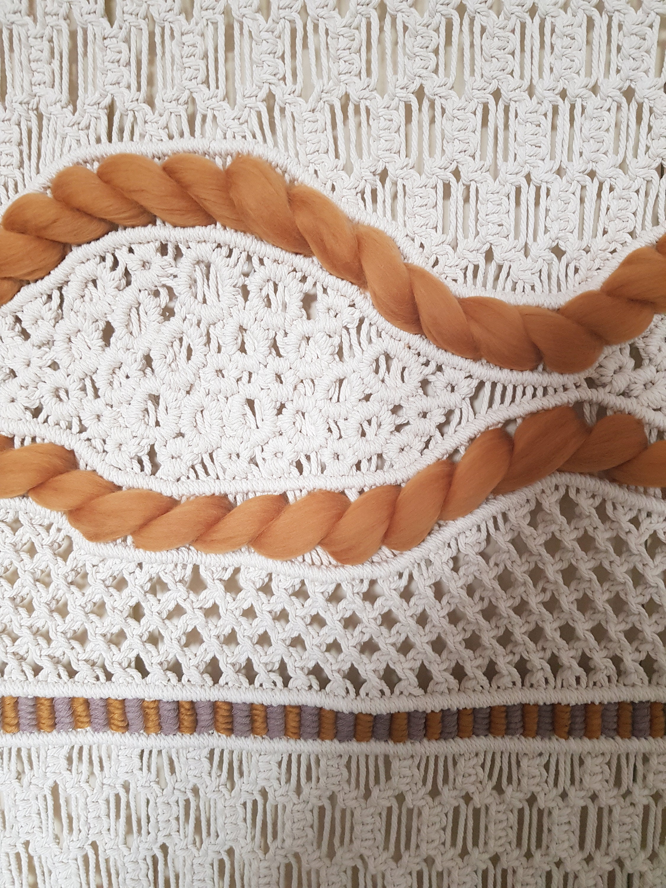 Honey and Bees, Macrame, Fibre Art, Wall Decor, Unique Art, Statement ...