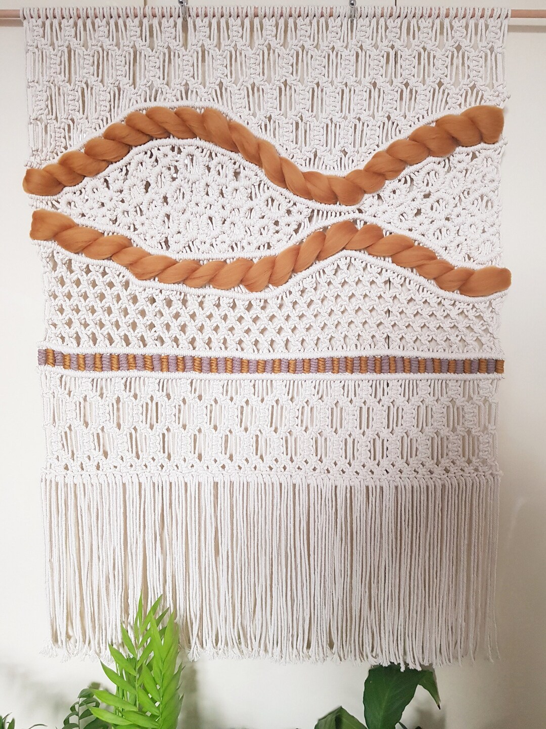 Honey and Bees, Macrame, Fibre Art, Wall Decor, Unique Art, Statement ...