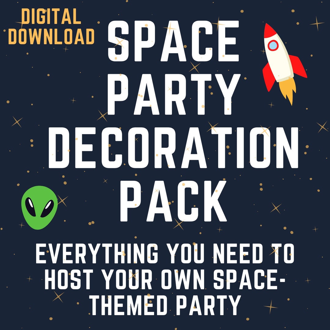 Space Themed Party Decorations Digital Download - Etsy