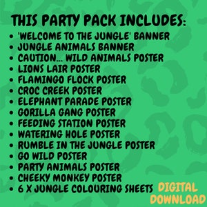 Jungle Themed Party Decorations - Digital Download - Etsy