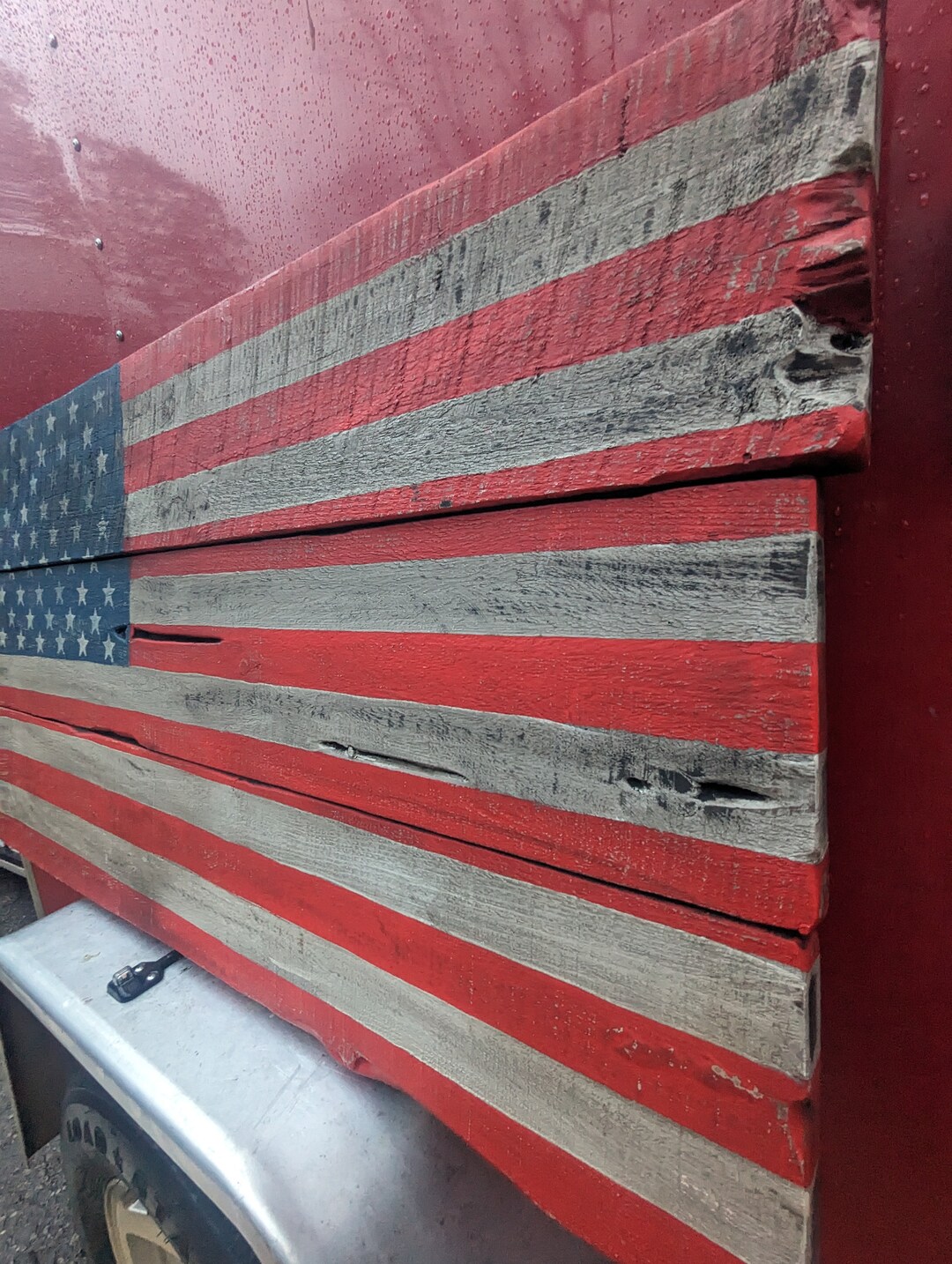 Custom Antique American Flag Made From Very Old Rough Cut Barn Wood ...