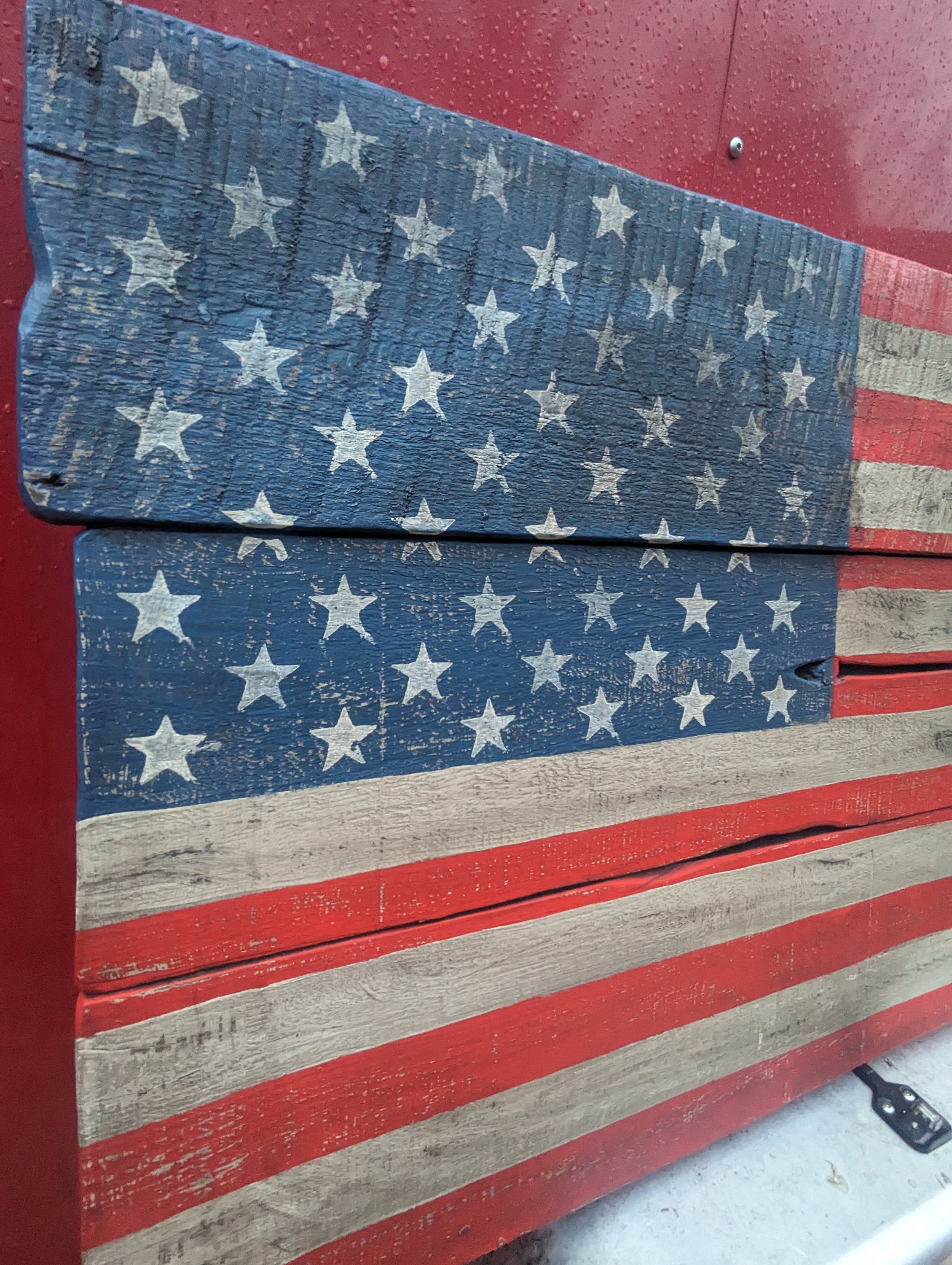 Custom Antique American Flag Made From Very Old Rough Cut Barn Wood ...