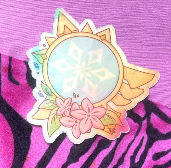 Genshin Impact Cryo Vision Holographic Sticker - Etsy