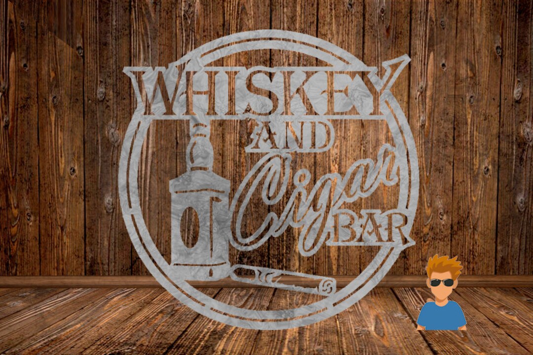 CUT READY, Whiskey Cigar Bar Sign,svg,dxf,vector File,plasma Cutting ...