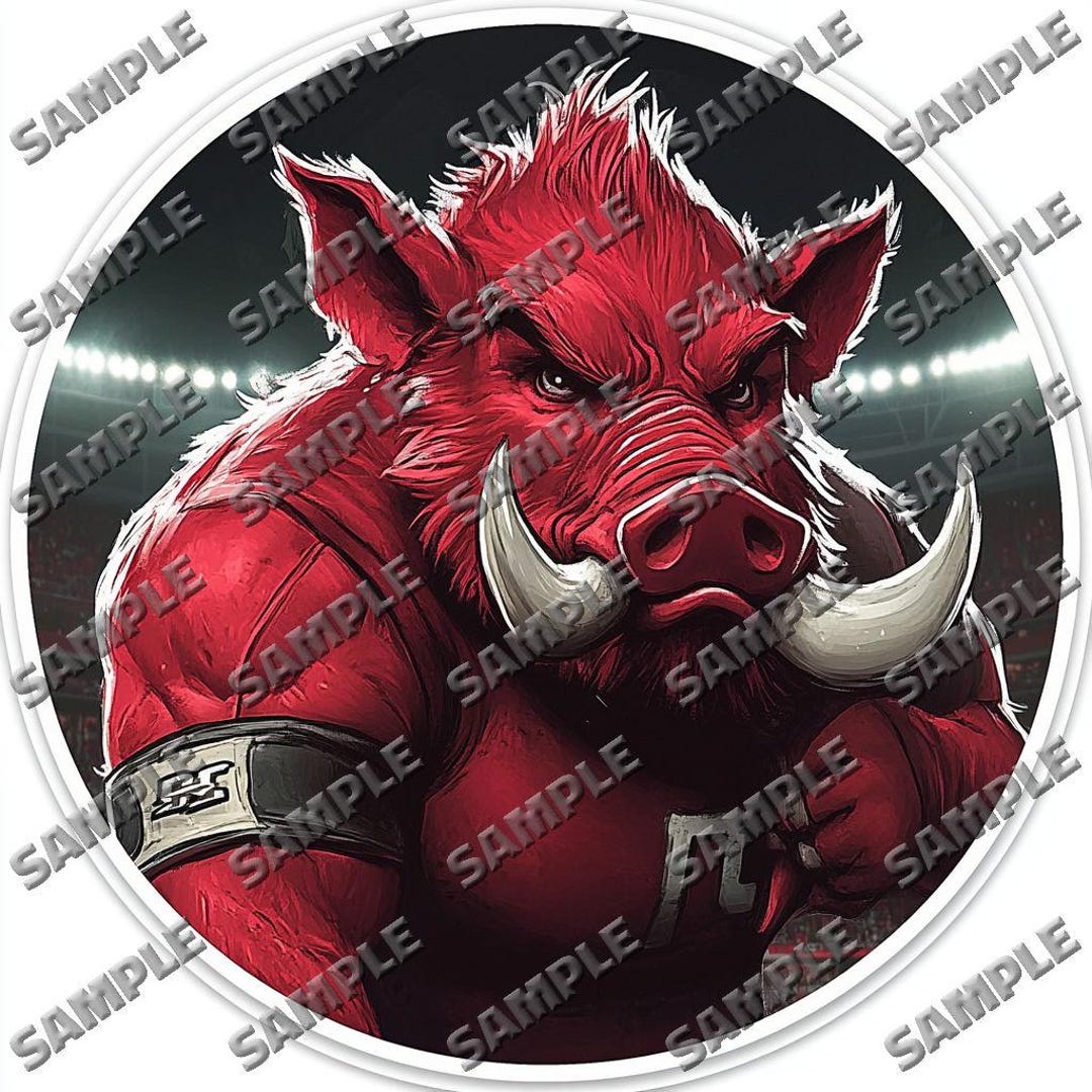 Red Razorback Football Baseball, PNG, Illustration, Print, Clipart ...