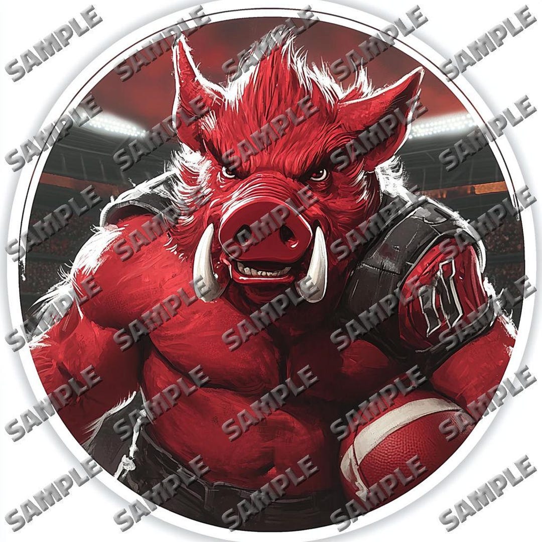 Red Razorback Football Baseball, PNG, Illustration, Print, Clipart ...