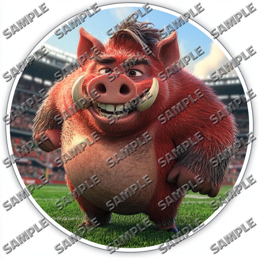 Red Razorback Football Baseball, PNG, Illustration, Print, Clipart ...