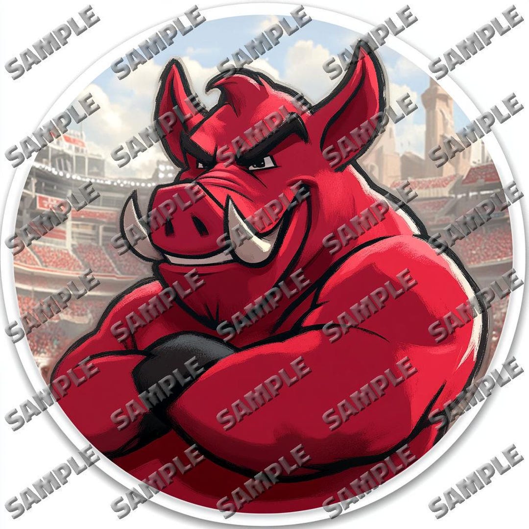 Red Razorback Football Baseball, PNG, Illustration, Print, Clipart ...