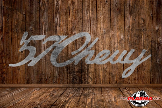 CUT READY 1957 57 Chevy Script emblem | Etsy