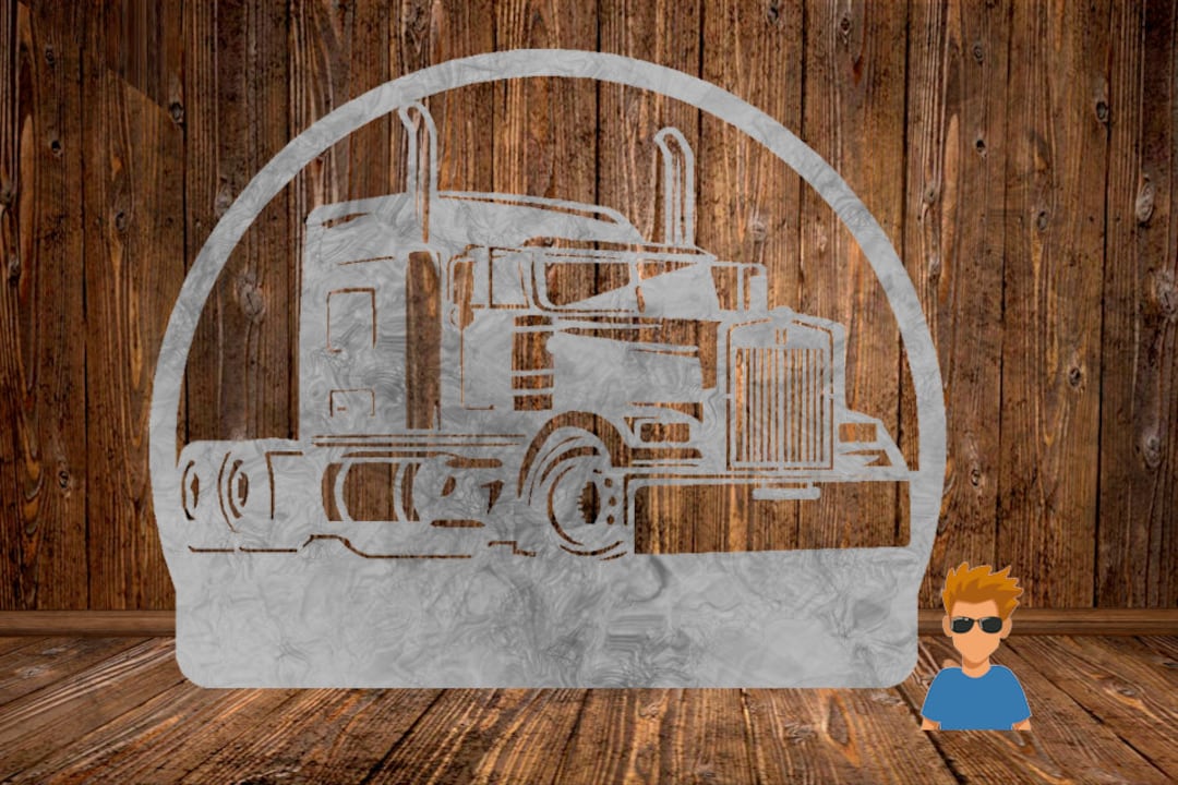 Kenworth Big Rig Truck Silhouette, Cut Ready SVG DXF Vector File - Etsy
