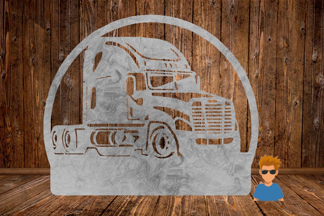 CUT READY, Freightliner 18 Wheeler Big Rig Truck Silhouette,svg,dxf ...