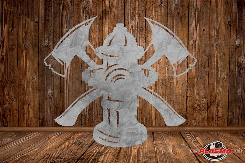 CUT READY Fire Hydrant With Axes Fireman | Etsy