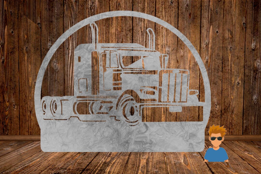 CUT READY, Peterbilt Big Rig Truck Silhouette,svg,dxf,vector File ...