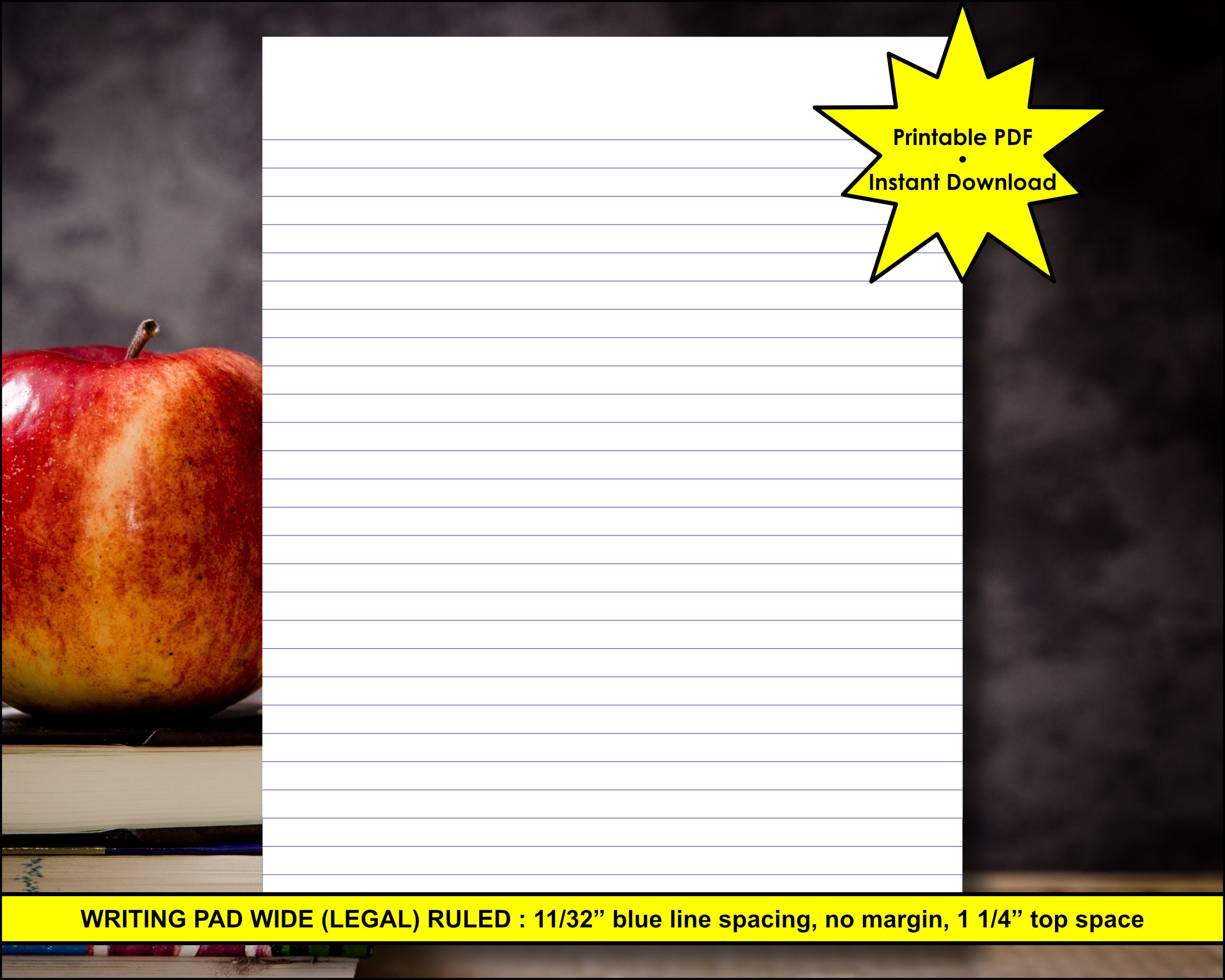 Lined Paper Bundle | 5 Different Styles | Printable PDF | Instant ...