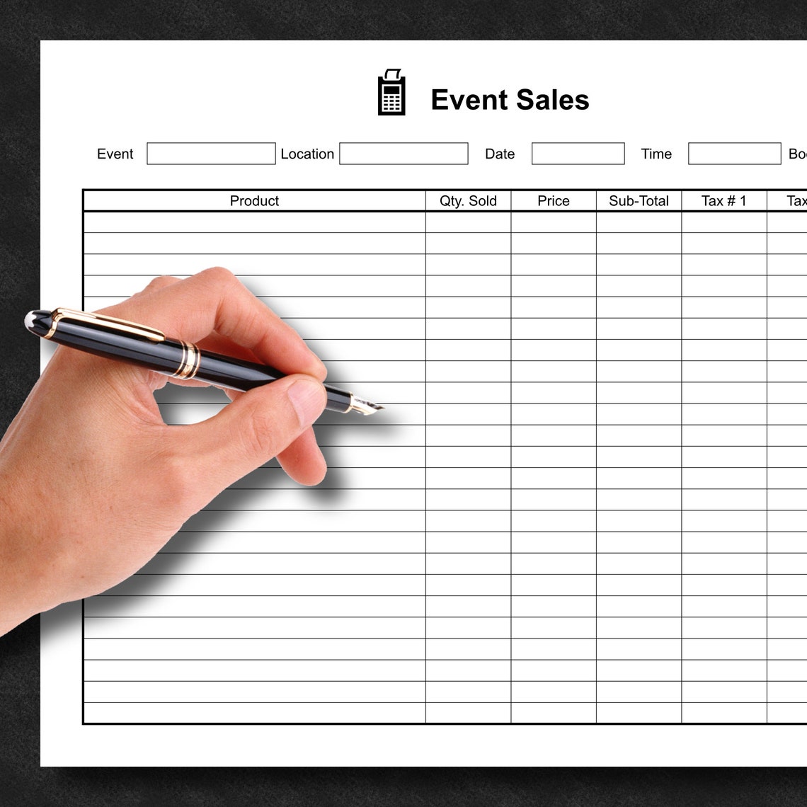 Craft Fair Sales Sheet | Event Sales Sheet | Printable PDF | Instant ...