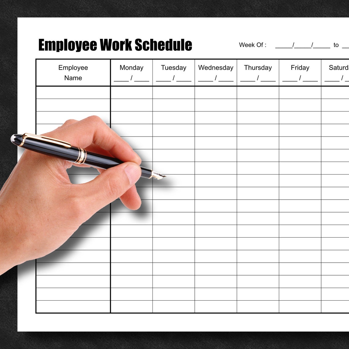 Weekly Employee Work Schedule Printable PDF Instant Digital Download - Etsy